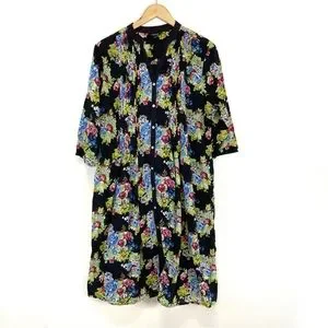 J. Peterman | Dresses | The J Peterman Co Floral Pleated Boho Shirt ...